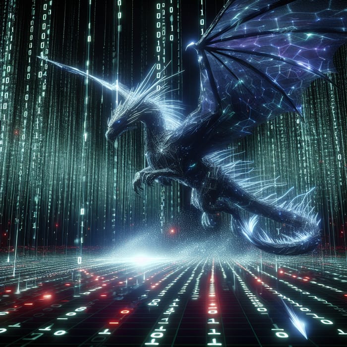 Digital Dragon in Cyberspace | AI Art Generator | Easy-Peasy.AI