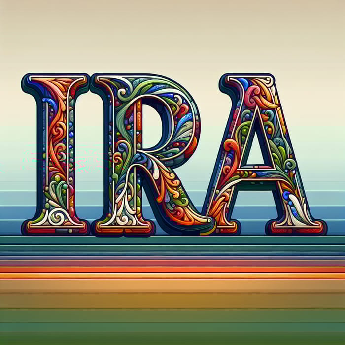 Ira: Vibrant Artistic Typography Design | AI Art Generator | Easy-Peasy.AI