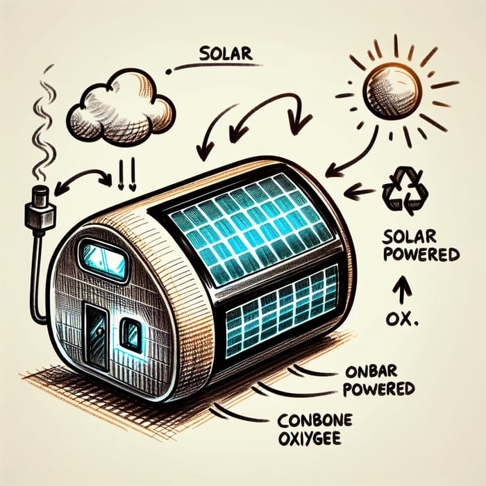 Compact Solar-Powered CO2 to Oxygen Device | AI Art Generator | Easy ...