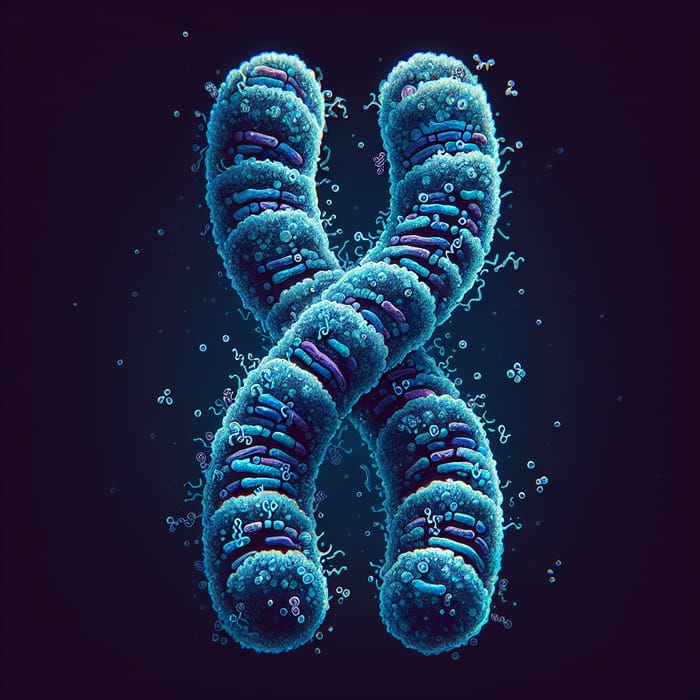 Chromosome Structure Exploration in Cool Blues | AI Art Generator ...