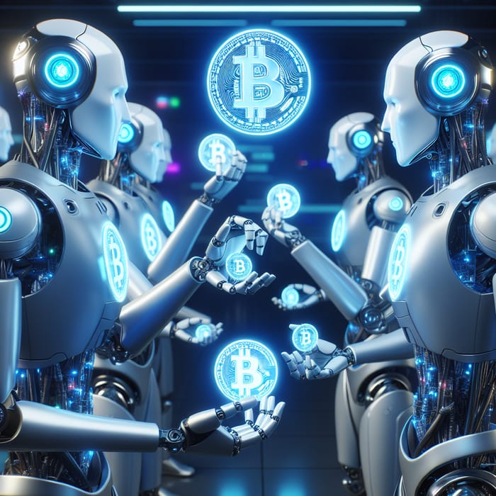 Digital Robots Exchanging Digital Rubles in Futuristic Setting | AI Art ...