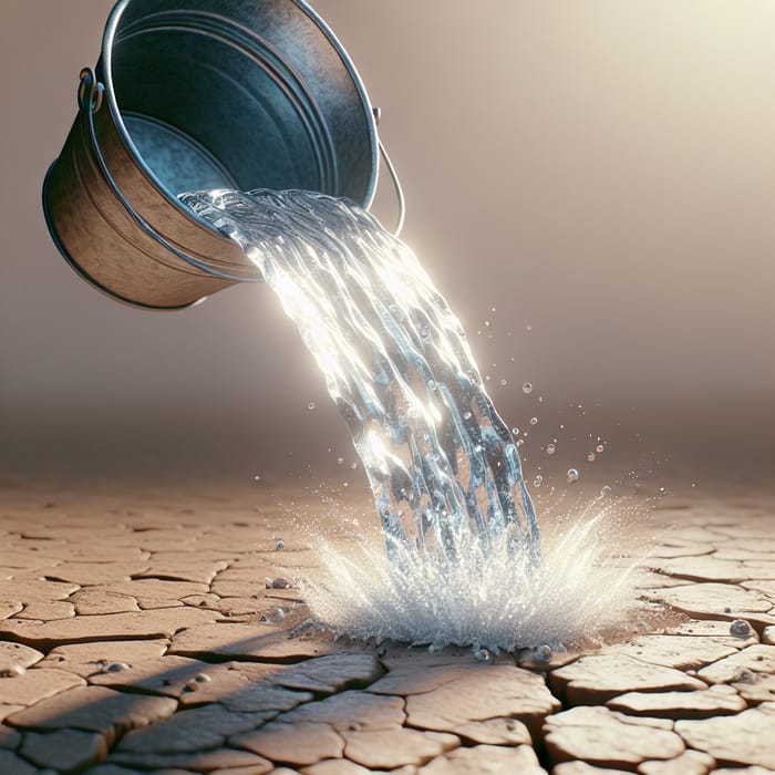 A Bucket Spilling Water: A Captivating Scene | AI Art Generator | Easy ...