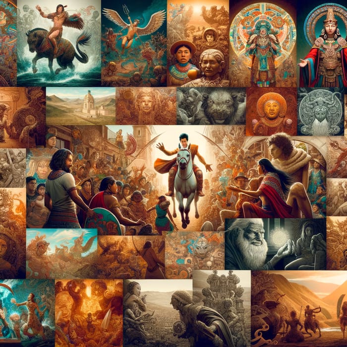 Peruvian Legends: Gods, Creatures & Heroes Collage | AI Art Generator ...