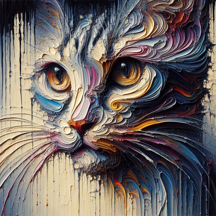 Sly Cat Painting in Roger Ballen Style with Colorful Realism | AI Art ...