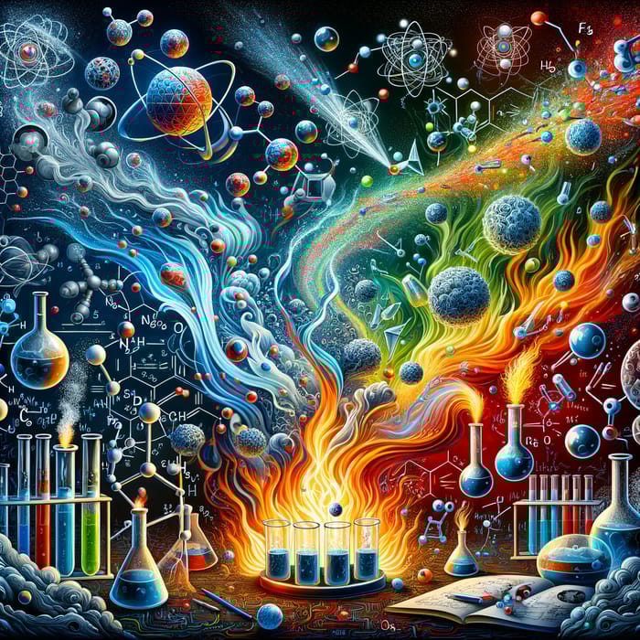 Chemical Energy Illustration | Molecules Interaction | AI Art Generator ...