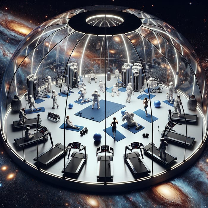 Space Gym: Exclusive Cosmic Fitness Experience | AI Art Generator ...