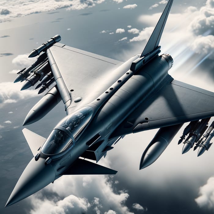 Stealth Eurofighter Typhoon with Long-Range Missiles | AI Art Generator ...
