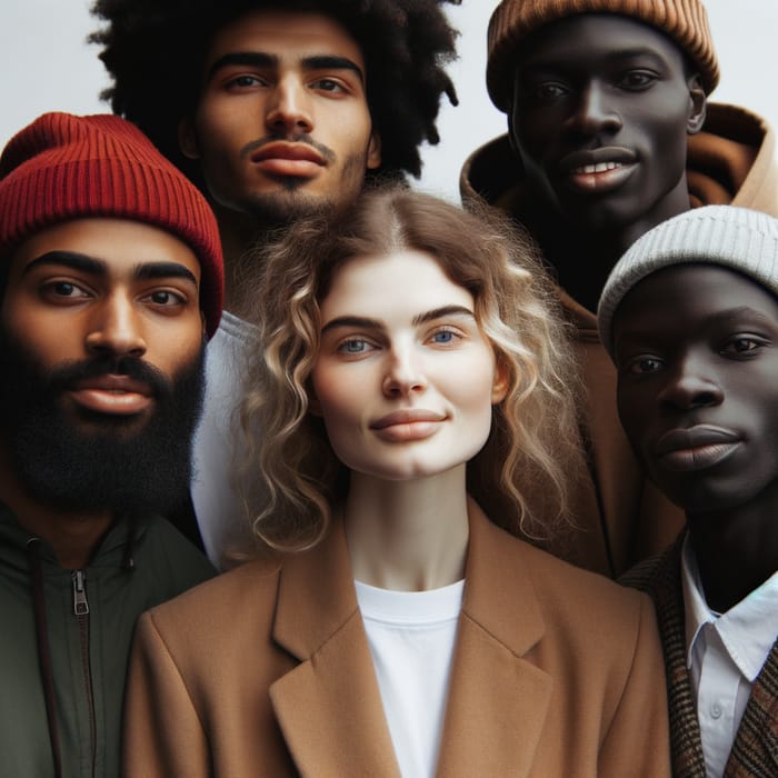 White Woman Among Black Men | AI Art Generator | Easy-Peasy.AI