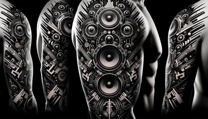Hardstyle Full Arm Tattoo Design for Men | AI Art Generator | Easy-Peasy.AI