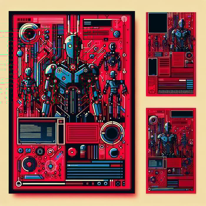 Stylish Cyberpunk Poster Design with Vibrant Red Theme | AI Art ...