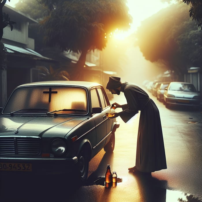 Bless the Car | Graceful Blessing on a Quiet Street | AI Art Generator ...