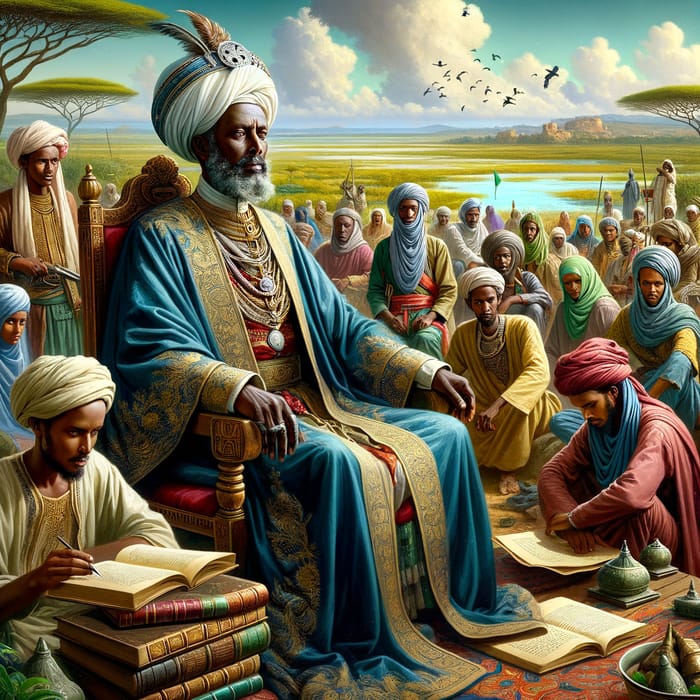 Somali Sultan and Diverse Workers: Medieval Scene | Somalia | AI Art ...