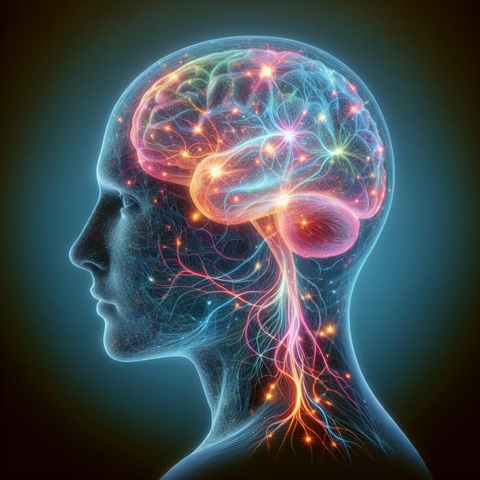 Colorful Sparkling Brain: Intricate Neuro-Cognition Display | AI Art ...