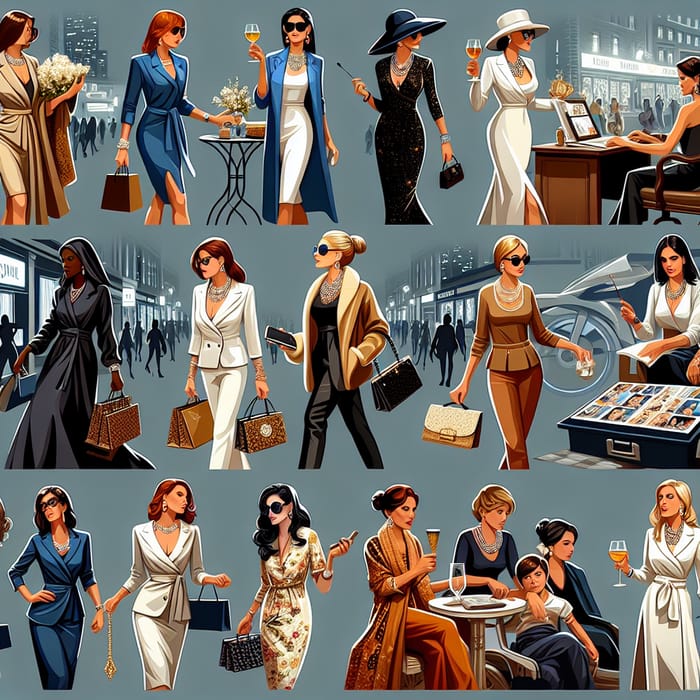 Luxurious Lifestyle of Diverse Wealthy Women | AI Art Generator | Easy ...
