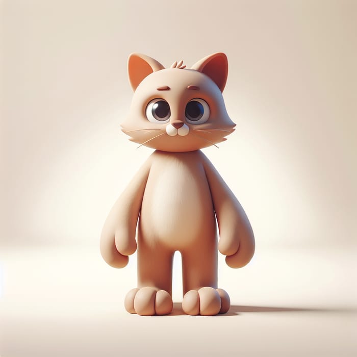3D Cartoon Cat with Oversized Paws | AI Art Generator | Easy-Peasy.AI