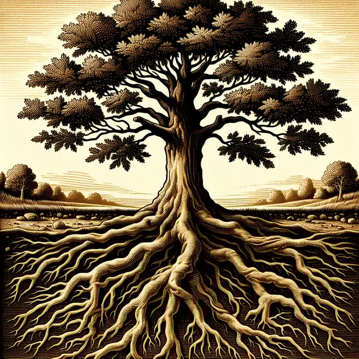 Symbolic Oak Tree: Enduring Strength & Vitality | AI Art Generator ...
