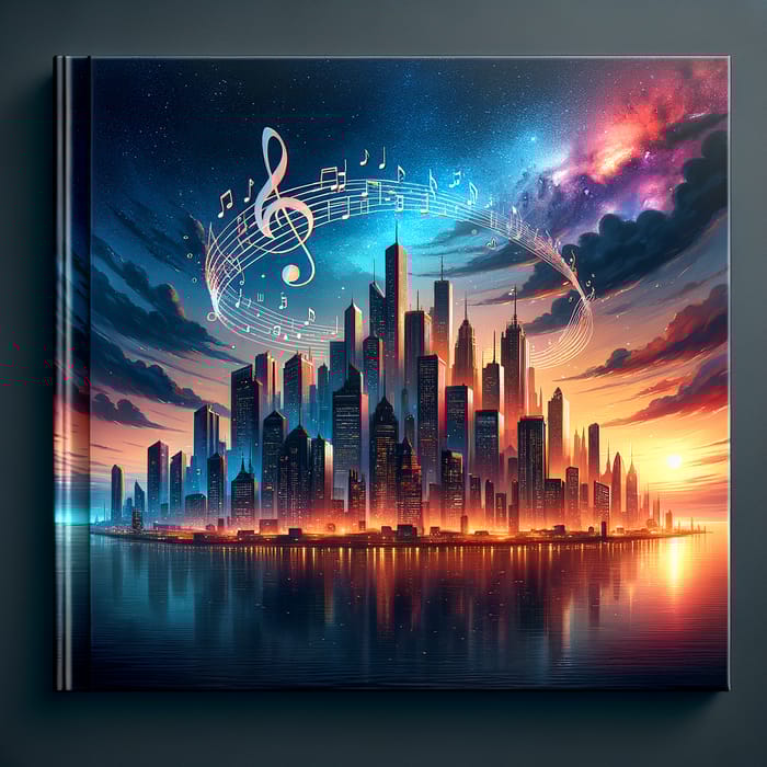 Twilight Tunes: Cityscape Music EP Art | AI Art Generator | Easy-Peasy.AI