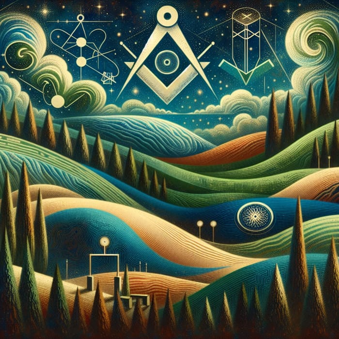 Abstract Freemasonry Landscape Art | AI Art Generator | Easy-Peasy.AI