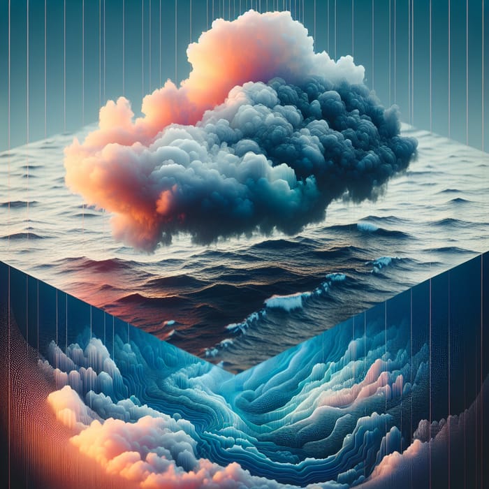 Abstract Cloud and Ocean Visualization | Ephemeral Beauty | AI Art ...