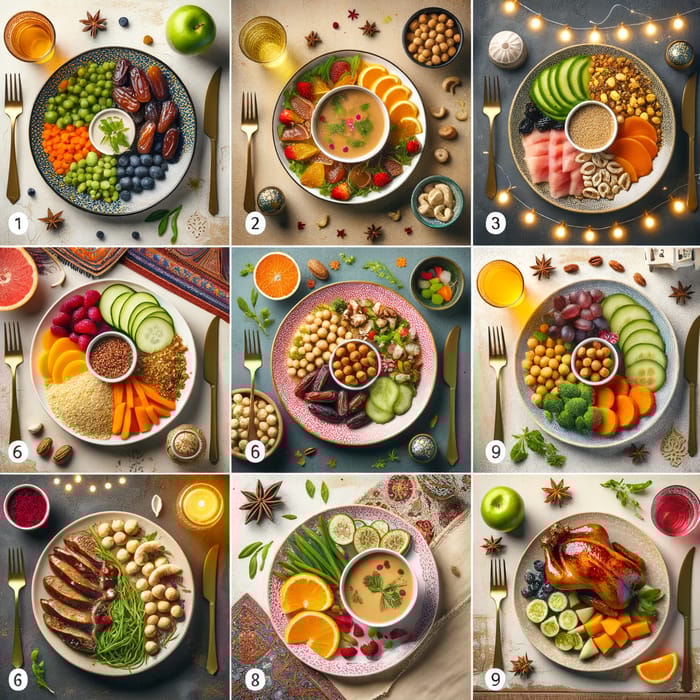 Balanced Iftar Meal Ideas for Ramadan | Healthy Recipes | AI Art ...