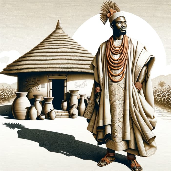 Exquisite Igbo Man Paintbrush Art | AI Art Generator | Easy-Peasy.AI