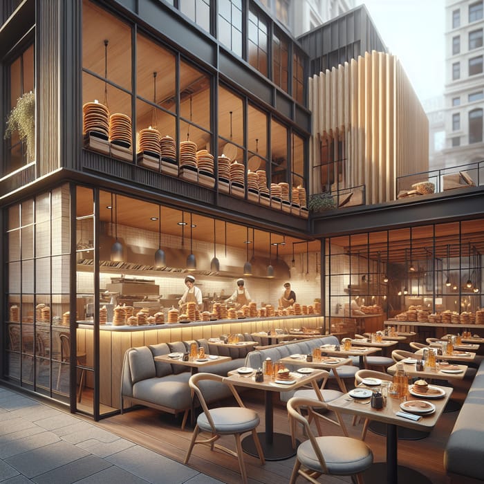 Modern & Welcoming Pancake House | Cozy Atmosphere | AI Art Generator ...