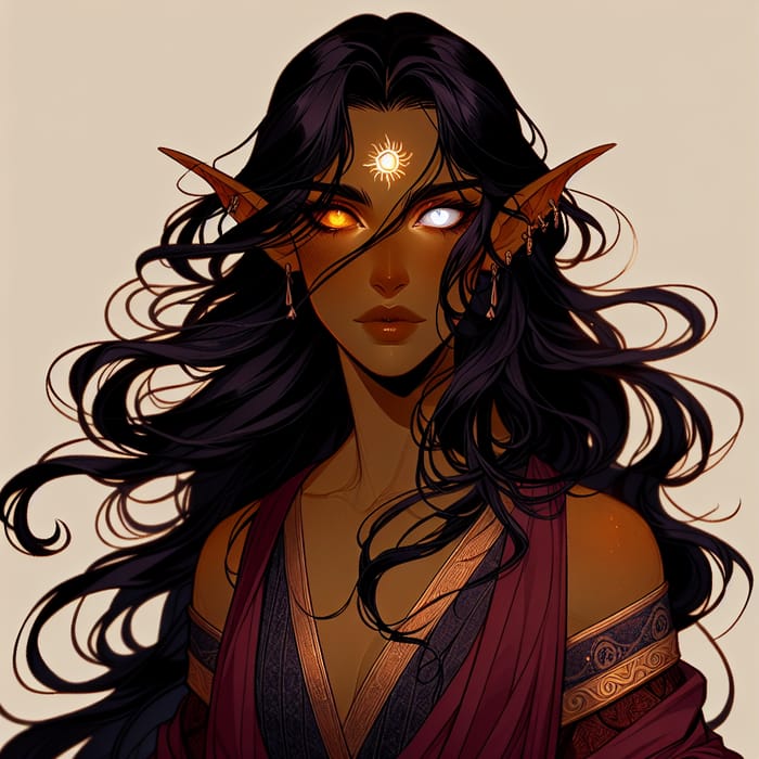 Solara: Radiant Sun-Elf Character Art | AI Art Generator | Easy-Peasy.AI