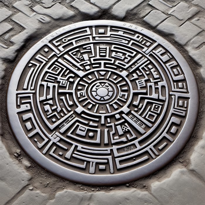 Frozen City Street Manhole Cover | Markings & Wear Patterns | AI Art ...