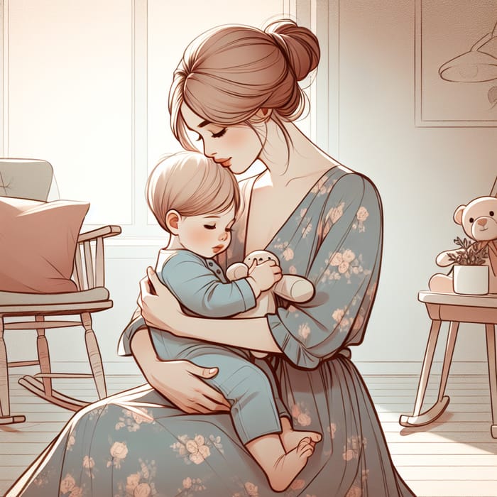 Tender Embrace: Heartwarming Moment by Maman Ahlem | AI Art Generator ...