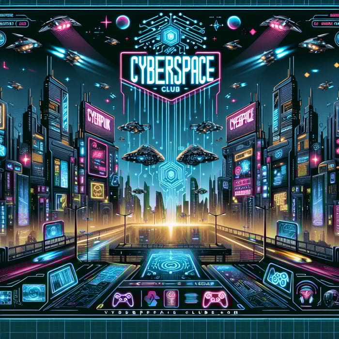 CyberSpace Gaming Club - Neon Cyberpunk Aesthetic | AI Art Generator ...