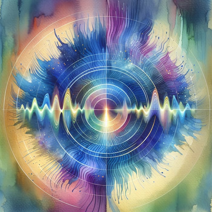 Abstract Sound Waves Watercolor Art | AI Art Generator | Easy-Peasy.AI