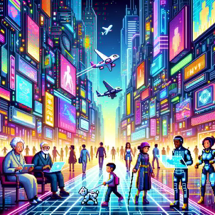 Pixel City: Diverse Population in Digital World | AI Art Generator ...