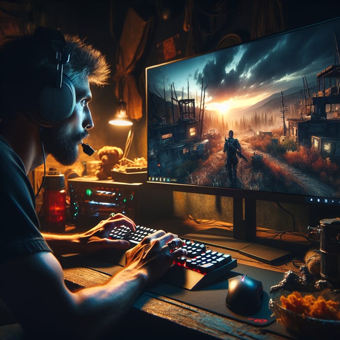 Rust Gamer | Intense Survival Experience for Caucasian Males | AI Art Generator | Easy-Peasy.AI