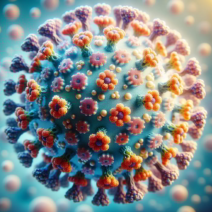 Colorful New Virus: Microscopic View with Protein Moieties | AI Art ...