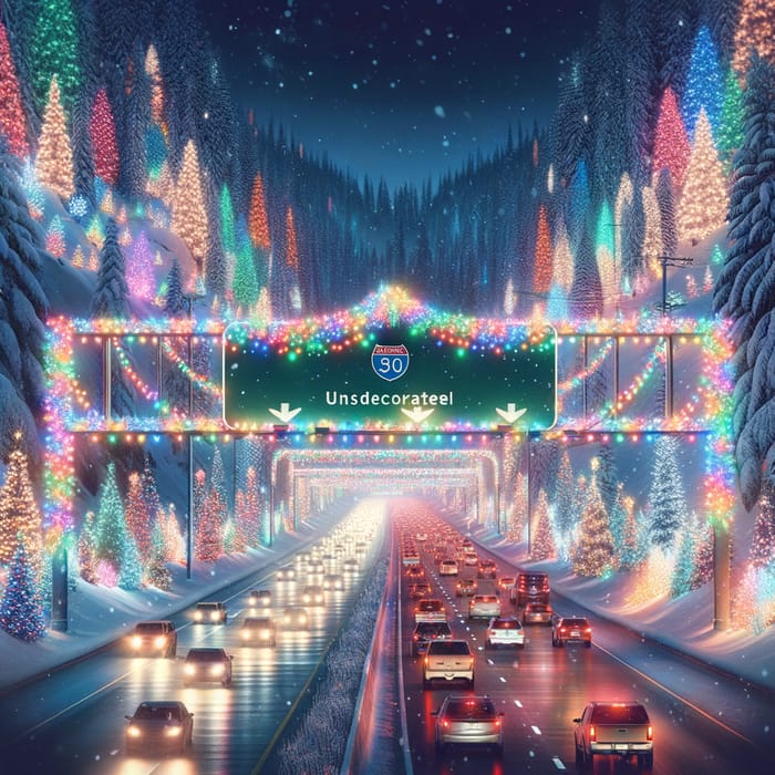 The Christmas Highway: A Festive Evening of Mystery and Wonder | AI Art ...