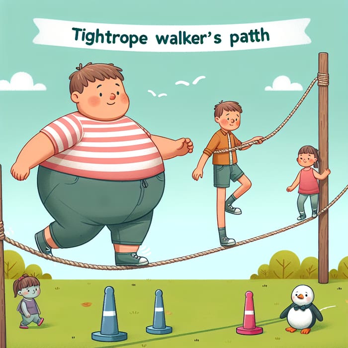 Balance Game: 'The Tightrope Walker's Promenade' for Children | AI Art ...