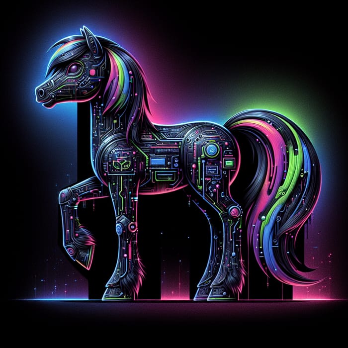 Cyber Pony from Blade Runner: Neon Cyberpunk Fantasy | AI Art Generator ...