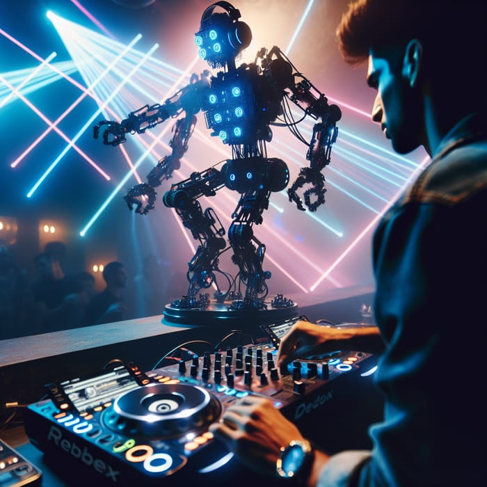 Expert DJ with Robotic Lights & Premium Mixing Gear | AI Art Generator ...