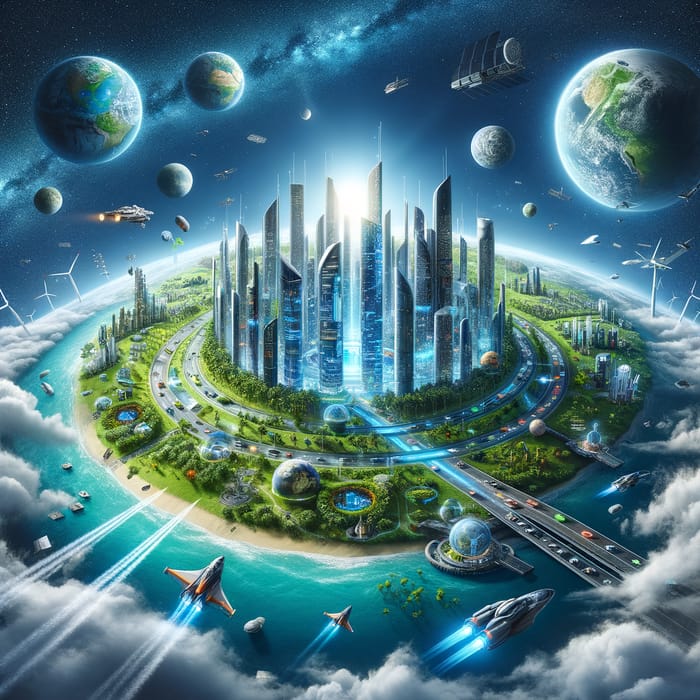 Future Earth: Sustainable Cities and Advanced Infrastructure | AI Art ...