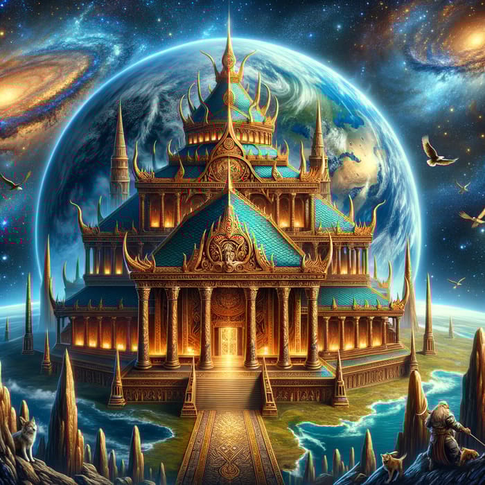 Valhalla Overlooking Earth - Norse Mythology Grand Hall | AI Art ...