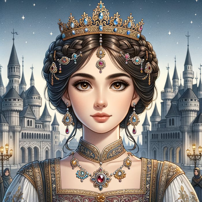 Elegant Middle Eastern Princess | Castle Scene | AI Art Generator ...