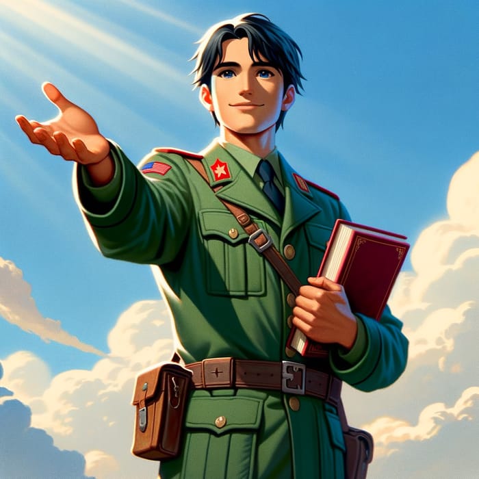 Positive and Altruistic Green Military Character - Lei Feng | AI Art ...