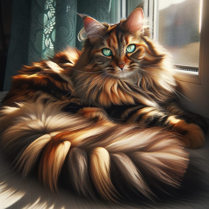 Adorable Tortoiseshell Cat Basking in Sunlight | AI Art Generator ...