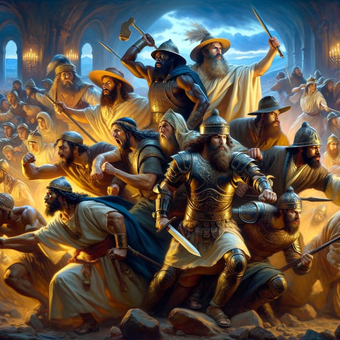 Maccabee Warriors Saving Chanukkah in Epic Battle | AI Art Generator ...