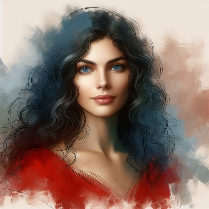 Captivating Medium-Skinned Woman in Red Dress | AI Art Generator | Easy-Peasy.AI