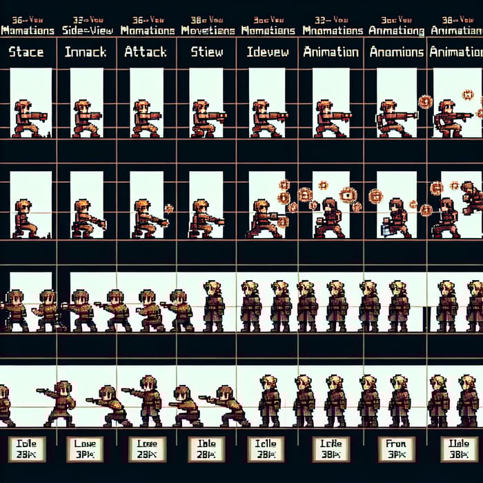 D&D Pixel Art Character Sprite Sheet | 160x288px 9-Row Animation | AI ...