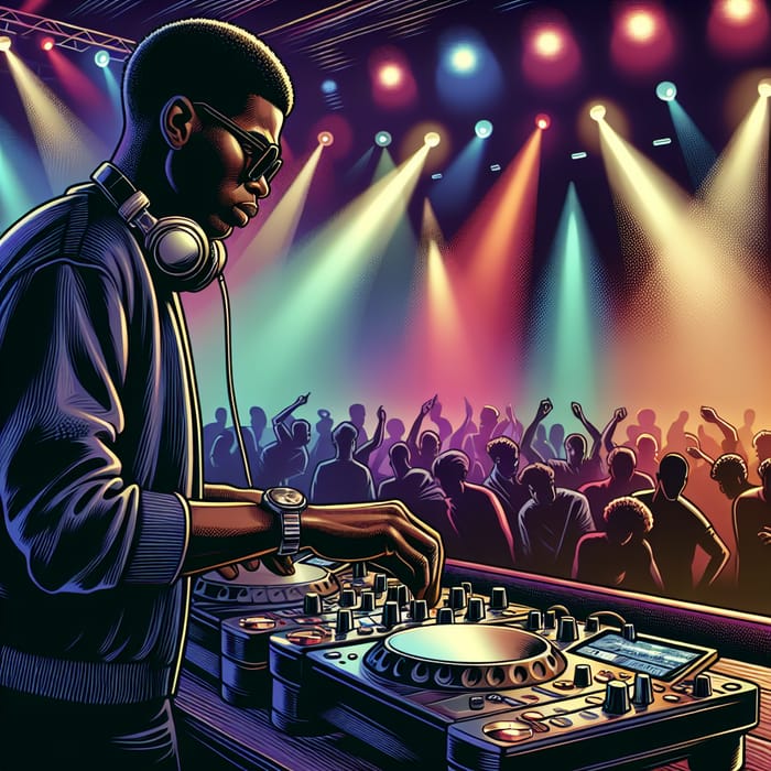 High-Energy African DJ Spinning Tracks for the Crowd | AI Art Generator ...