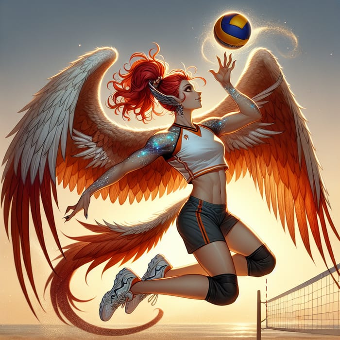 Mythical Volleyball Player: Strength & Agility | AI Art Generator ...