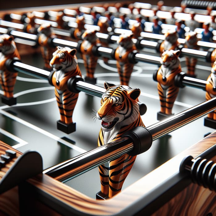 Tiger Foosball Table - Detailed Orange & Black Players | AI Art ...