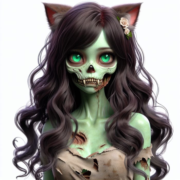 Neko Zombie Girl: Enchanting Undead Charm | AI Art Generator | Easy ...
